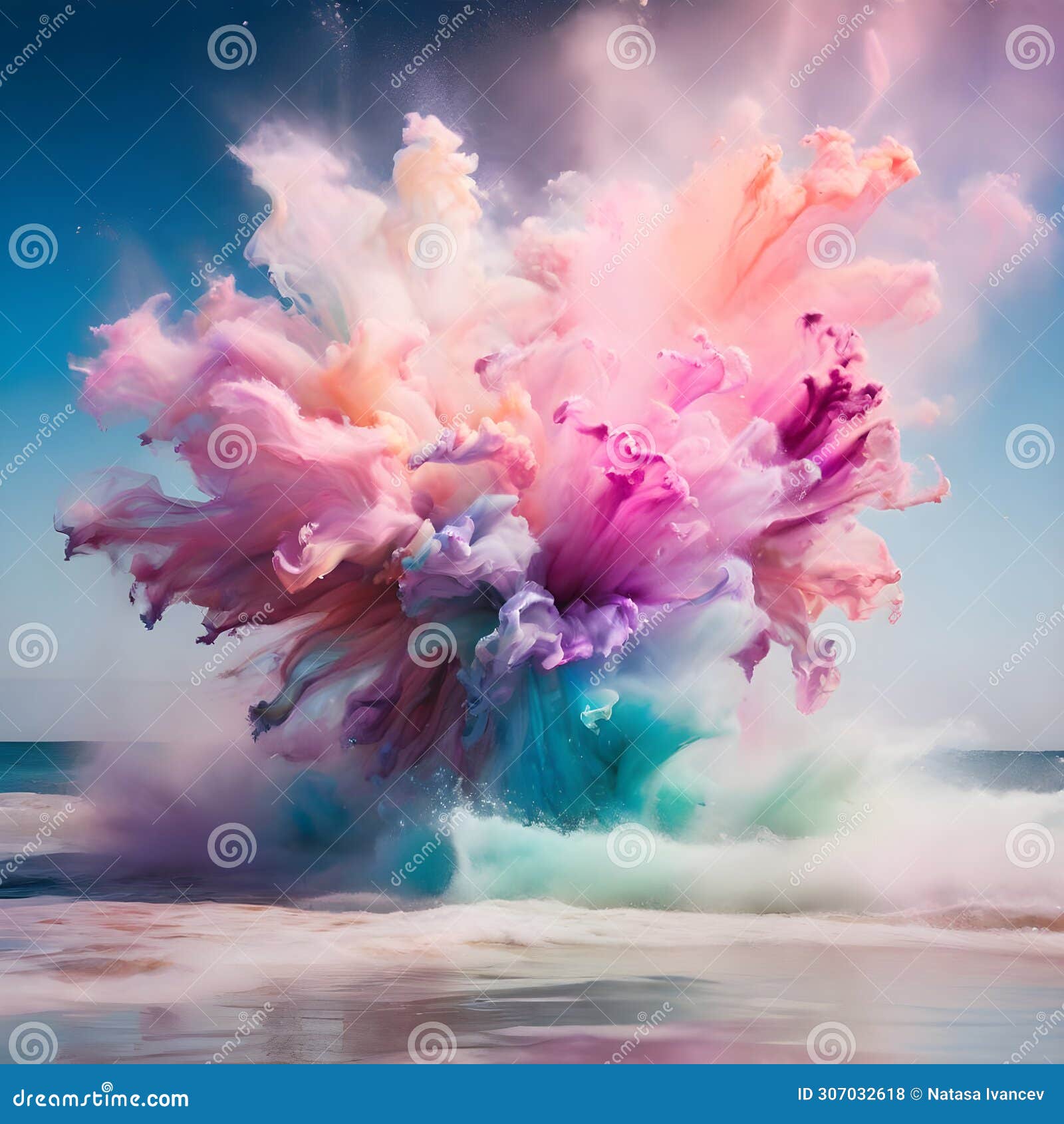 Exploding Powder in Pastel Colors, Velvety Pastel Fabric Stock ...