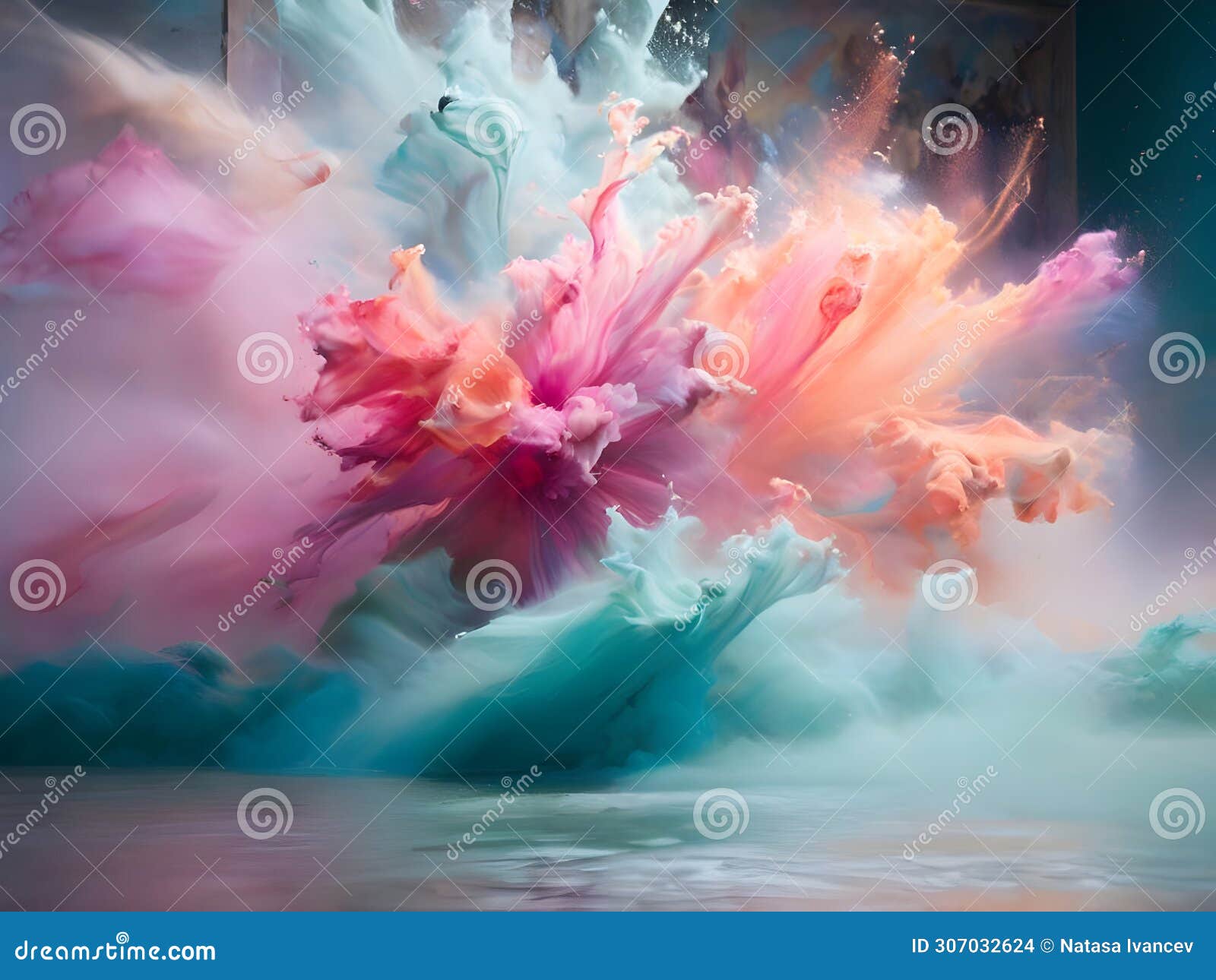 Exploding Powder in Pastel Colors, Velvety Pastel Fabric Stock ...