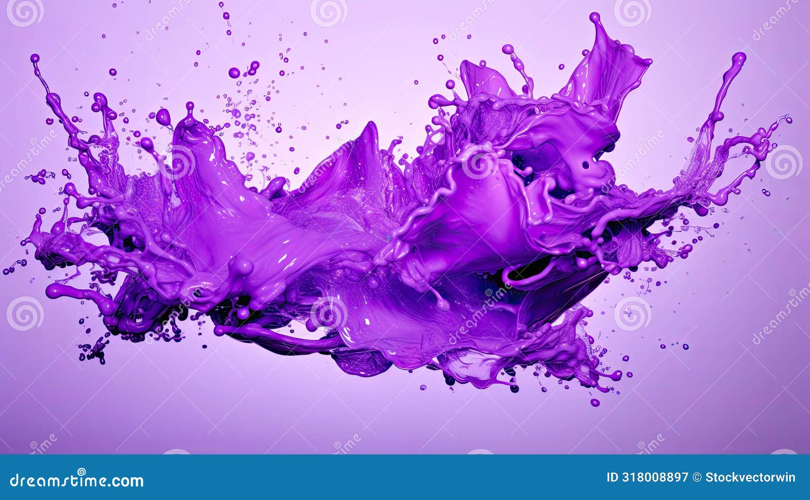 Exploding Purple Paint Splash Stock Illustration - Illustration of ...