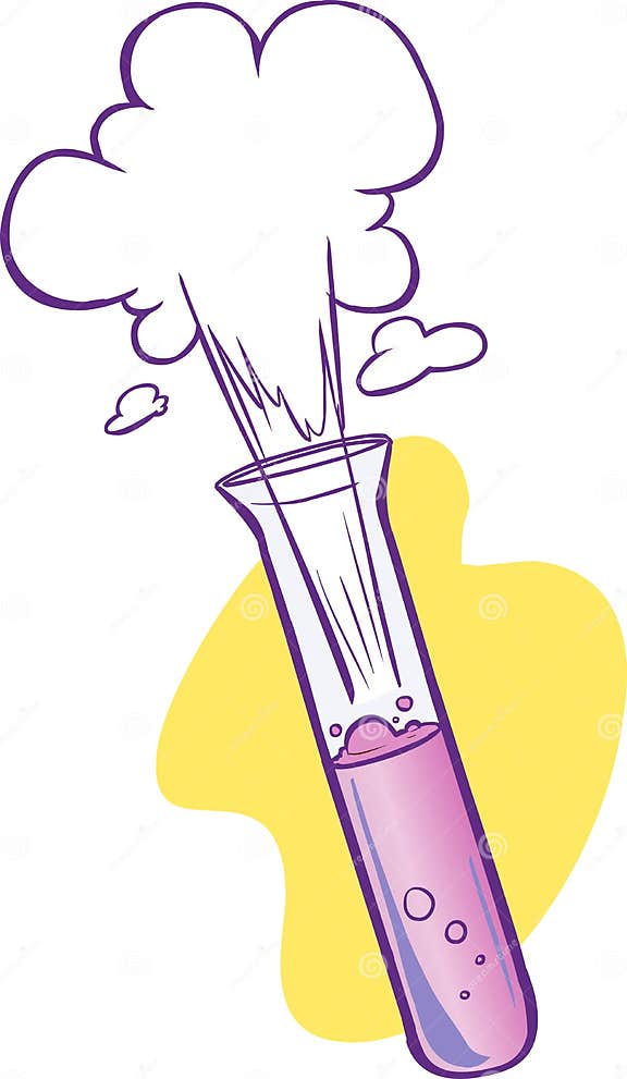 Exploding Purple Test Tube Cartoon Stock Vector - Illustration of ...