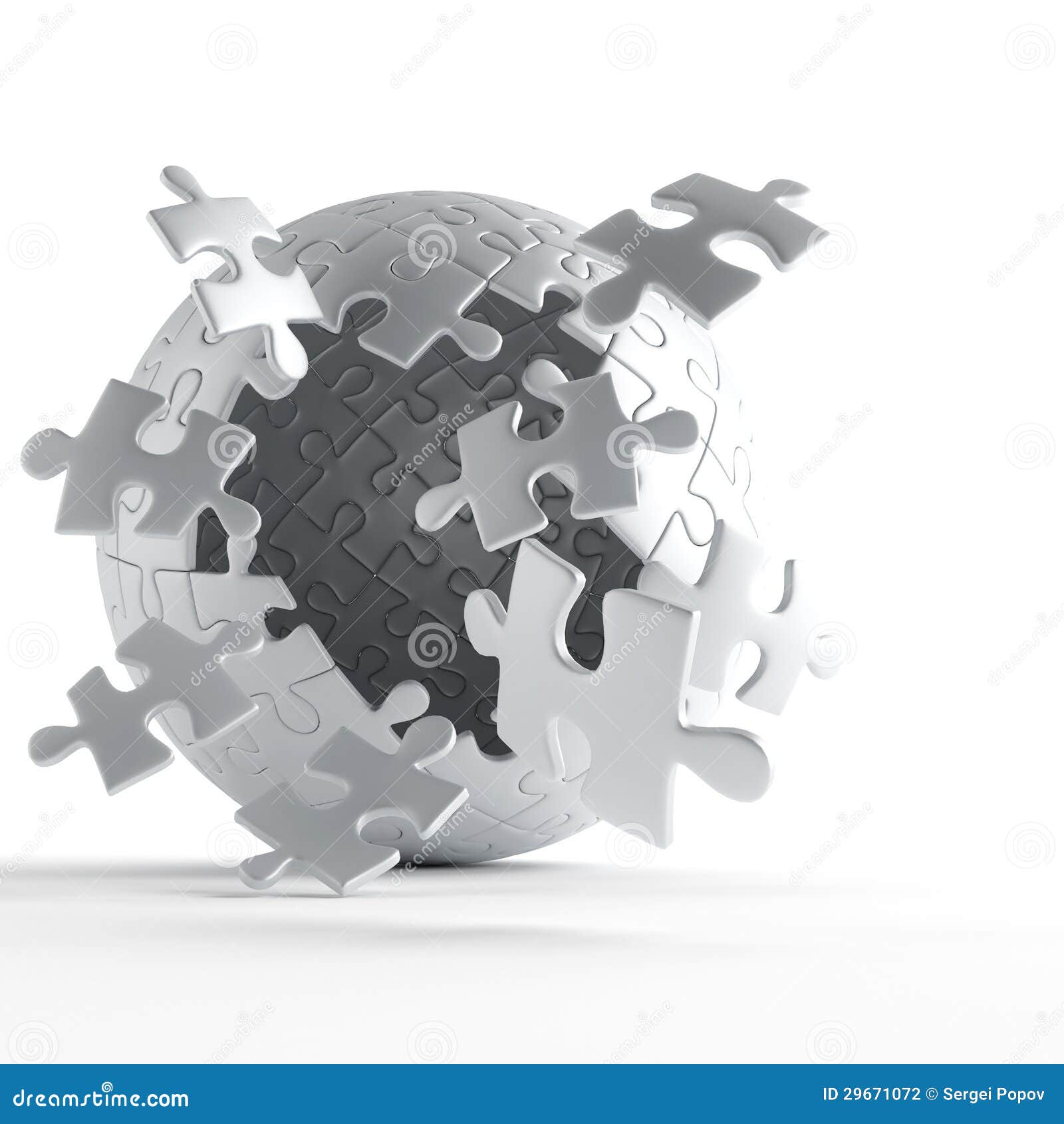 Exploding puzzle ball stock illustration. Illustration of piece - 29671072