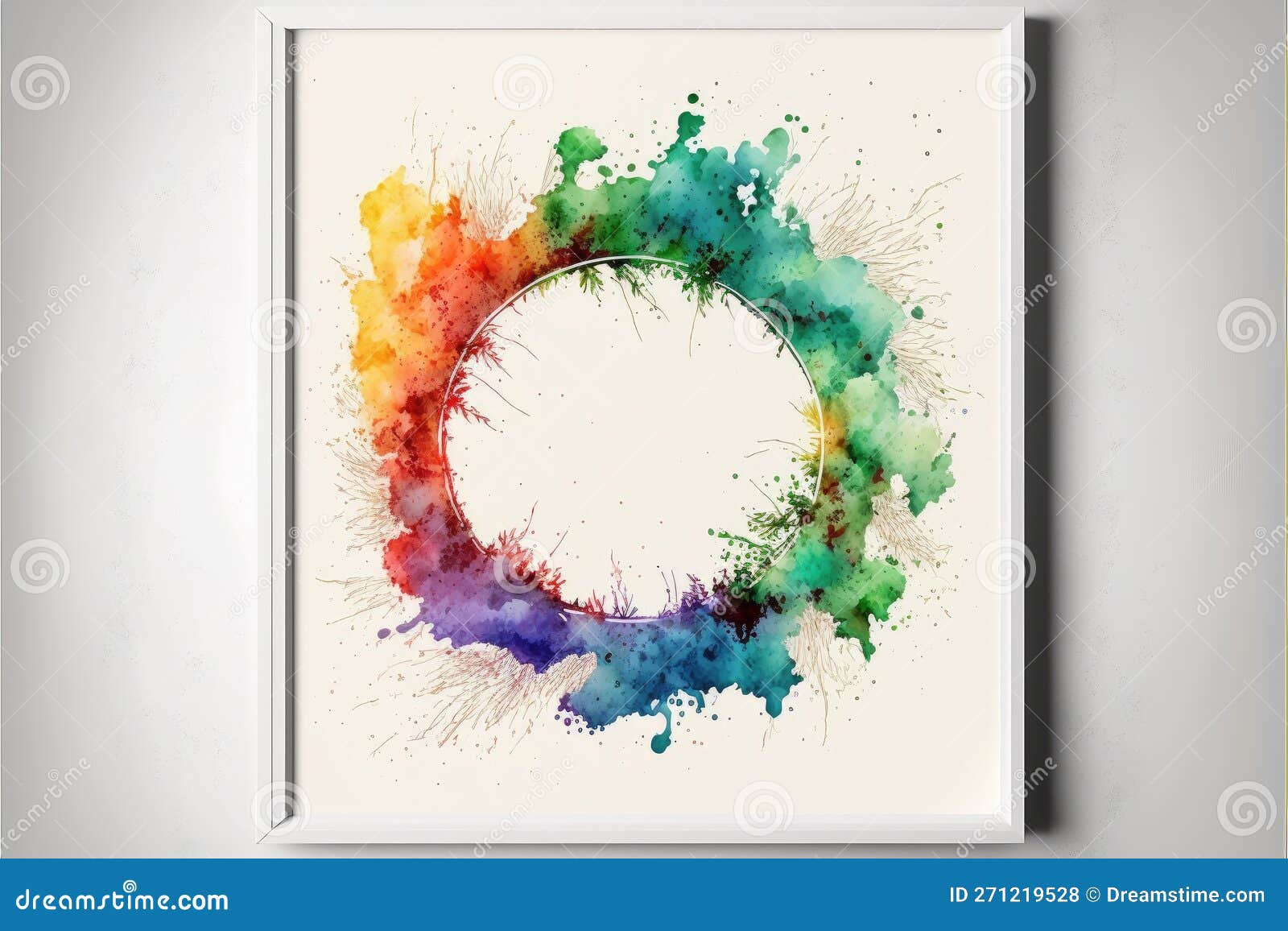 Exploding of Rainbow Colored Powder Explosion in Circle Shape Stock ...