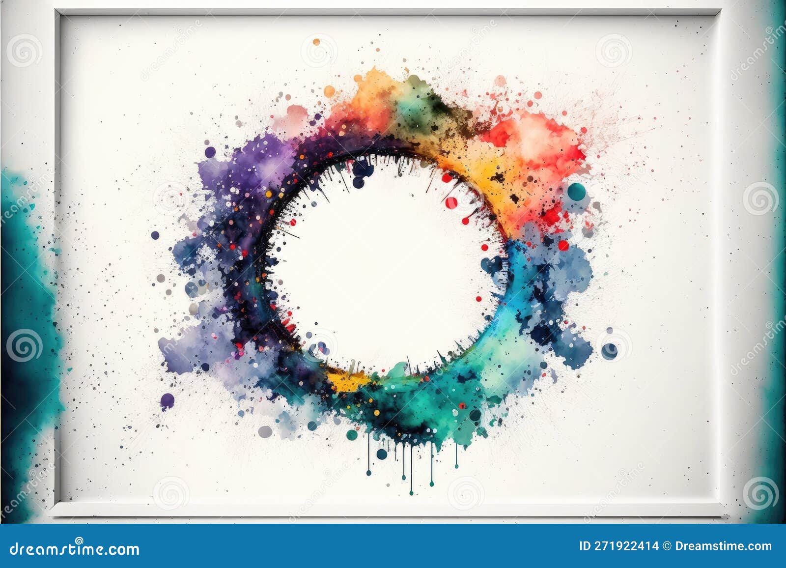 Exploding of Rainbow Colored Powder Explosion in Circle Shape Stock ...