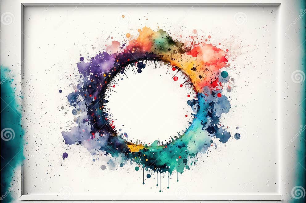 Exploding of Rainbow Colored Powder Explosion in Circle Shape Stock ...