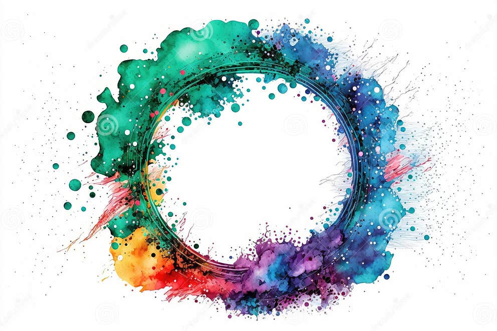 Exploding of Rainbow Colored Powder Explosion in Circle Shape Stock ...