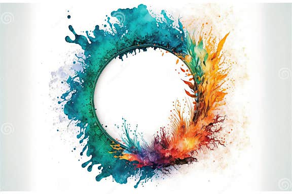 Exploding of Rainbow Colored Powder Explosion in Circle Shape Stock ...