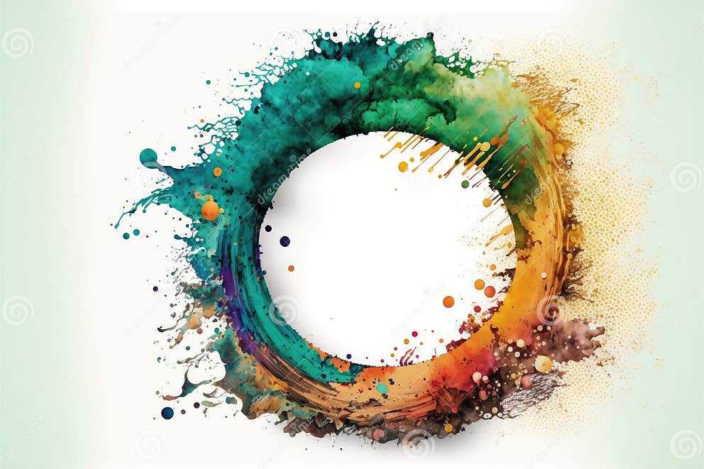 Exploding of Rainbow Colored Powder Explosion in Circle Shape Stock ...