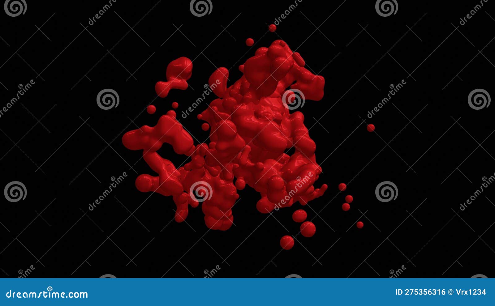 Exploding Liquid Sphere. Floating Blood Splatter. 3d Render ...