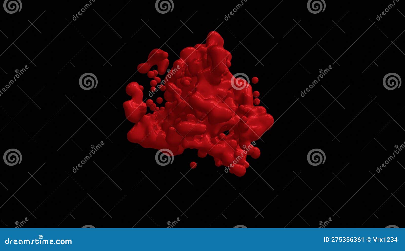Exploding Liquid Sphere. Floating Blood Splatter. 3d Render ...