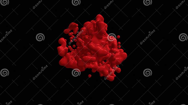 Exploding Liquid Sphere. Floating Blood Splatter. 3d Render ...