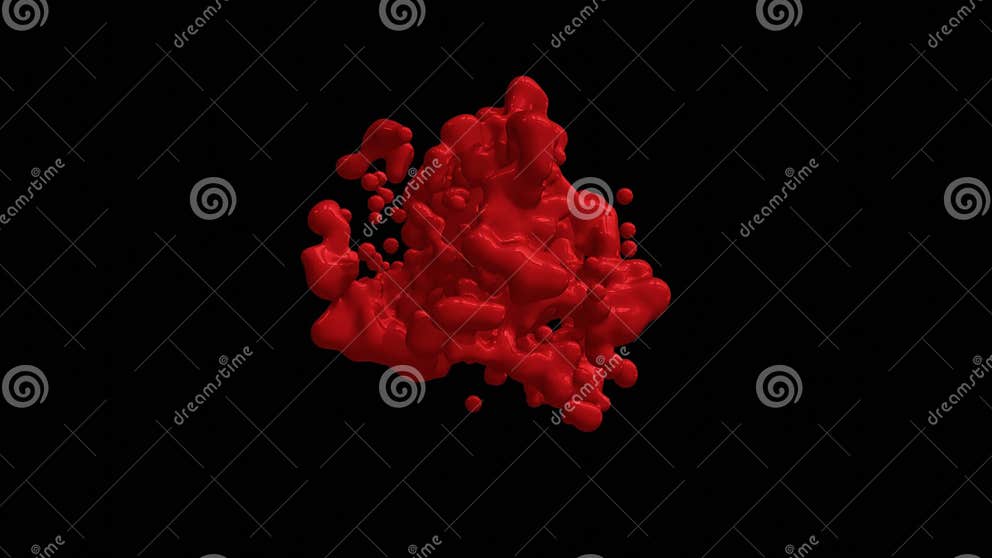 Exploding Liquid Sphere. Floating Blood Splatter. 3d Render ...