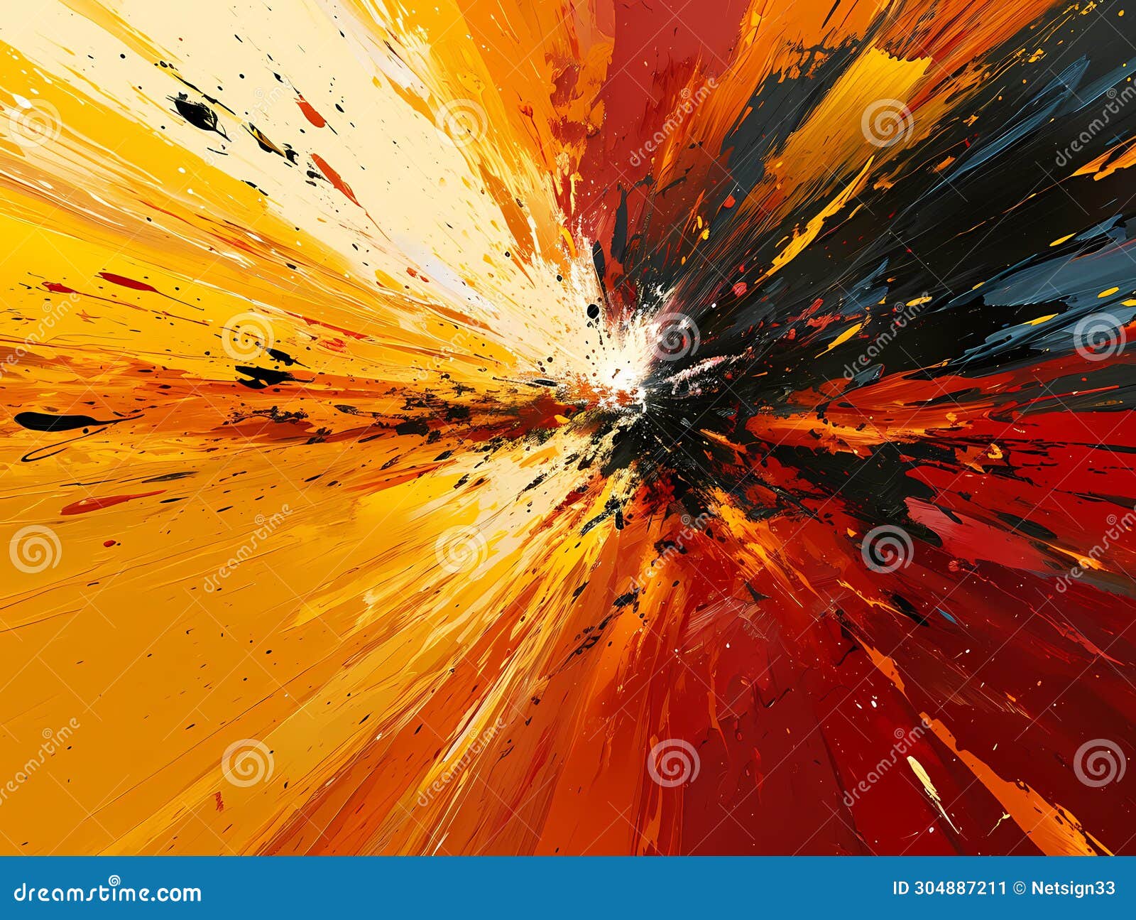 Exploding Red Yellow and Black, a Colorful Explosion of Paint Stock ...