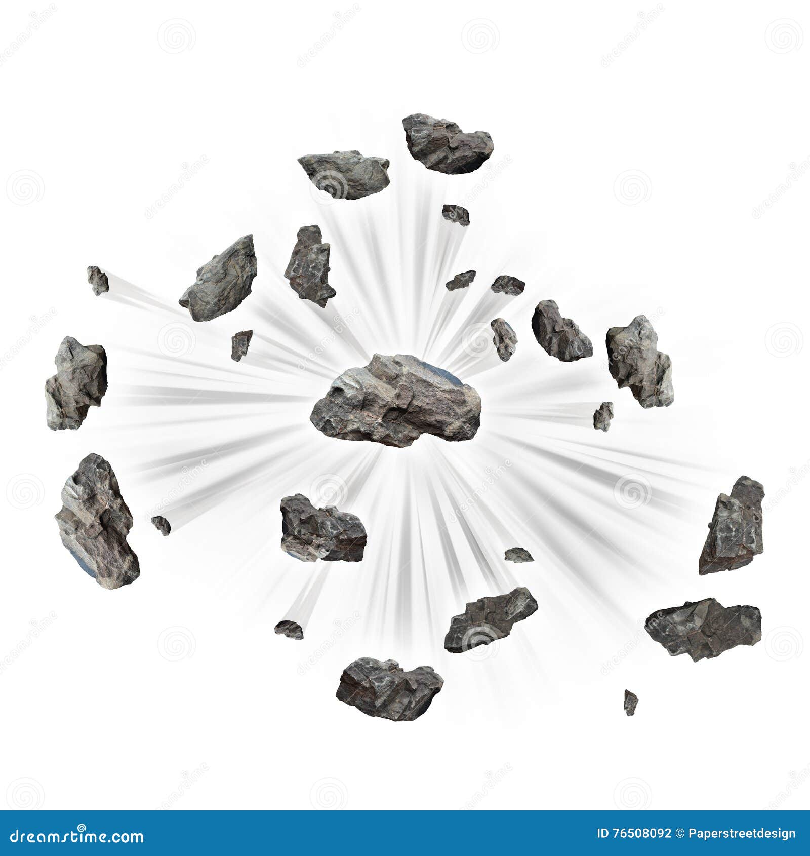 Exploding Rock Concept 3d Render Stock Photo - Image of cosmos, black ...