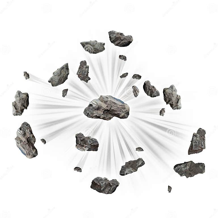 Exploding Rock Concept 3d Render Stock Photo - Image of cosmos, black ...