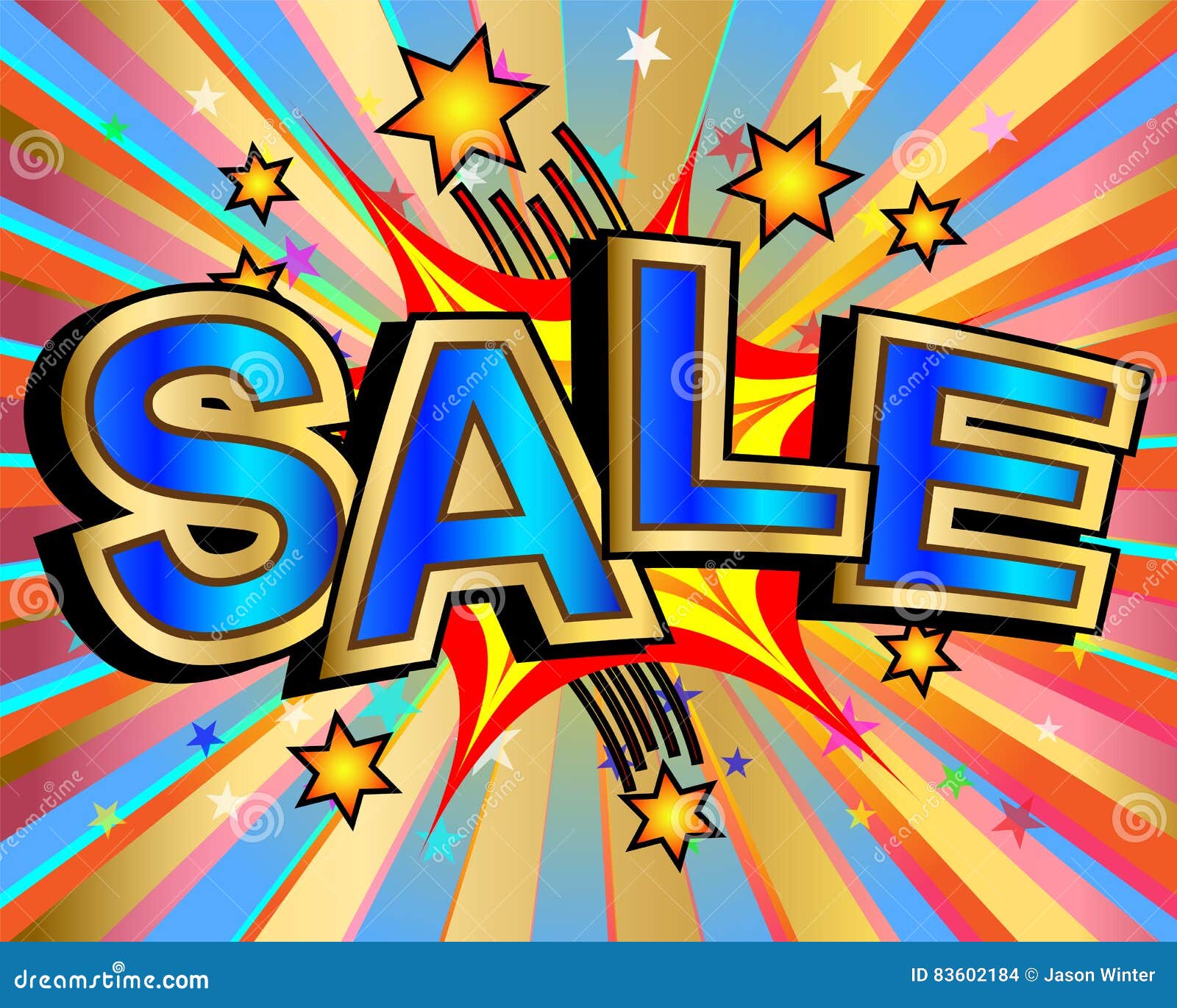 Exploding Sale Sign stock vector. Illustration of stars - 83602184