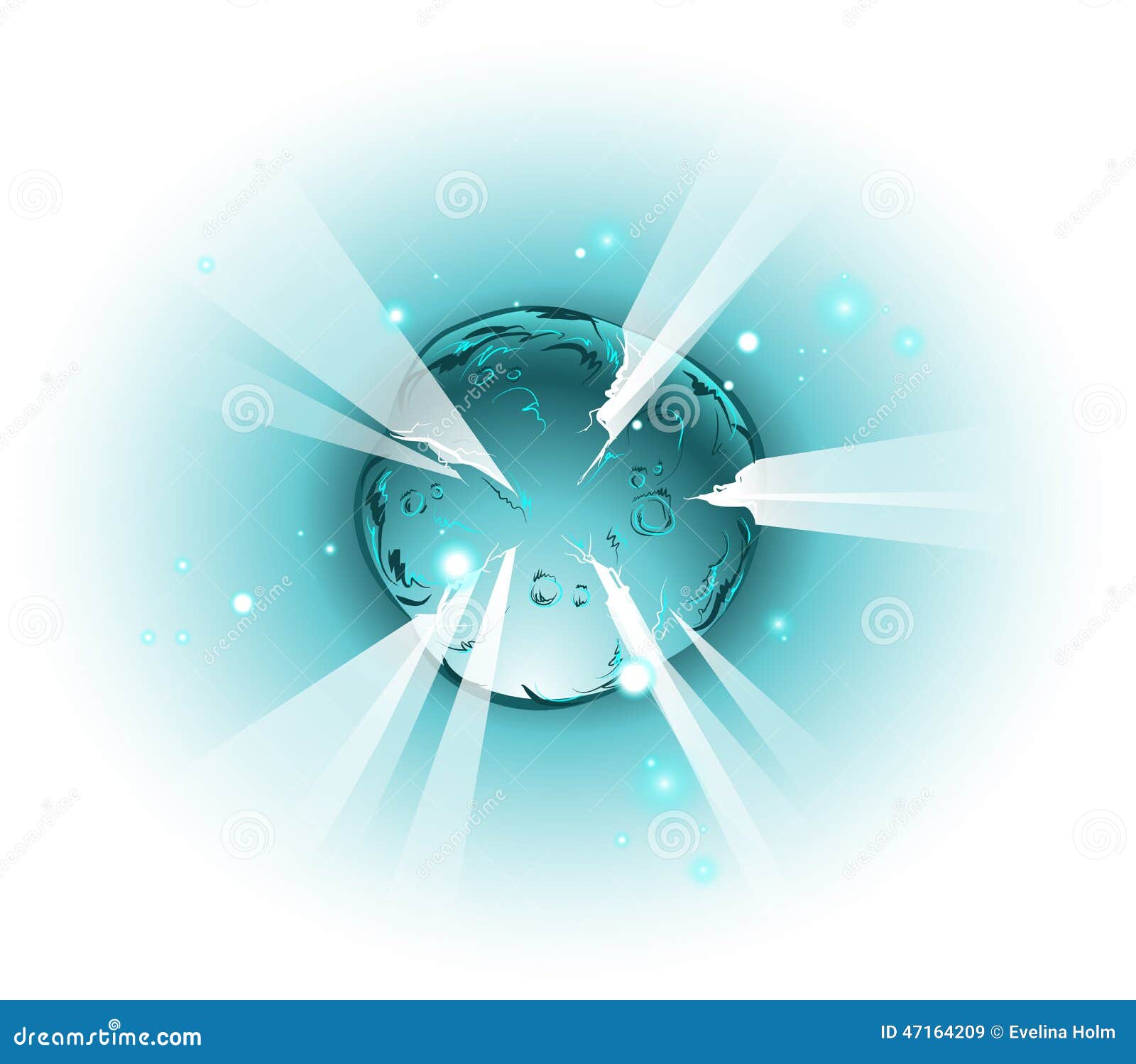 Exploding Space Body in Cartoon Style Stock Vector - Illustration of ...