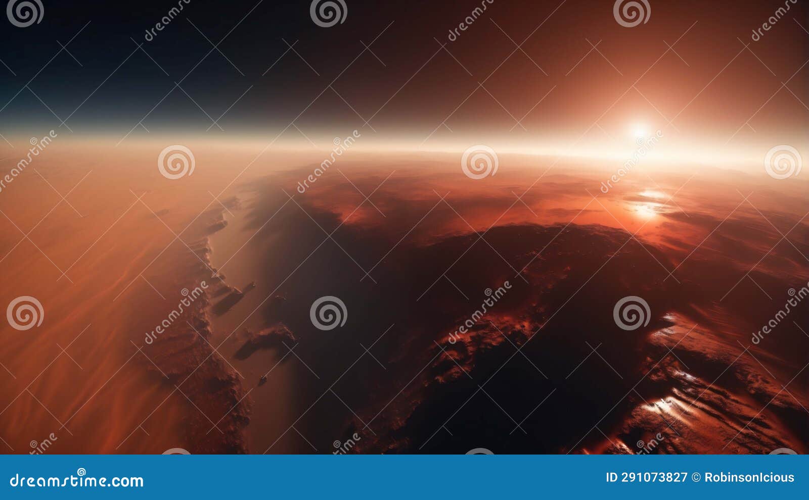 Exploding Spaceship and Ground Vehicle on Mars. Extremely Detailed and ...