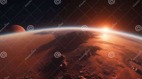 Exploding Spaceship and Ground Vehicle on Mars. Extremely Detailed and ...