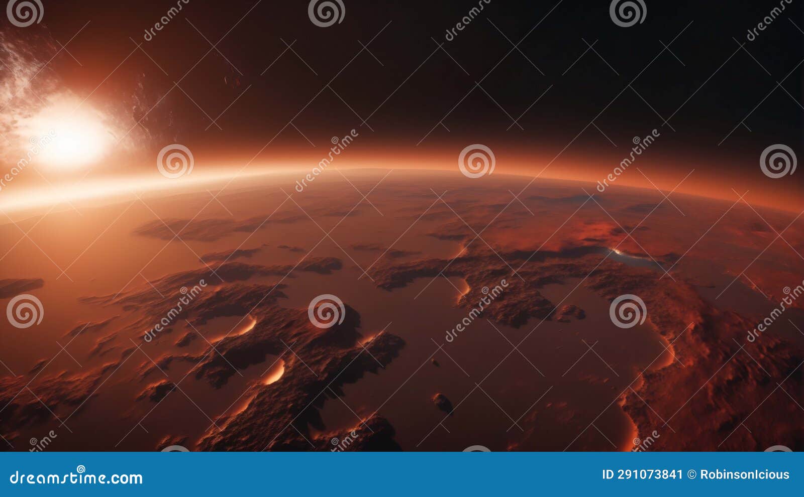 Exploding Spaceship and Ground Vehicle on Mars. Extremely Detailed and ...