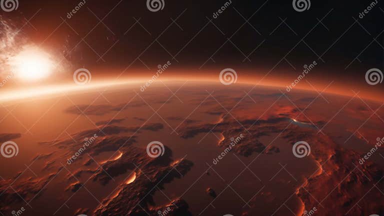 Exploding Spaceship and Ground Vehicle on Mars. Extremely Detailed and ...