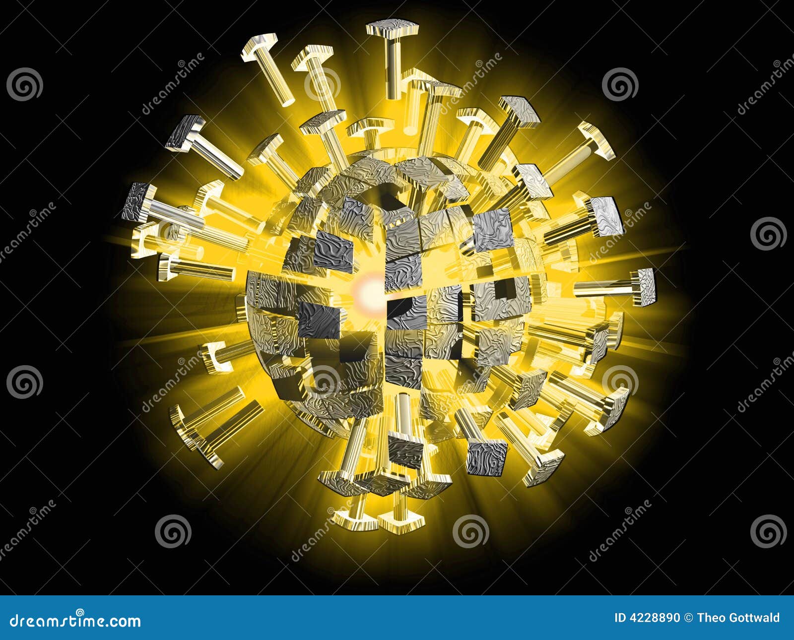 Virus Is Busting Out And Destroying The Living Cell Stock Photography ...