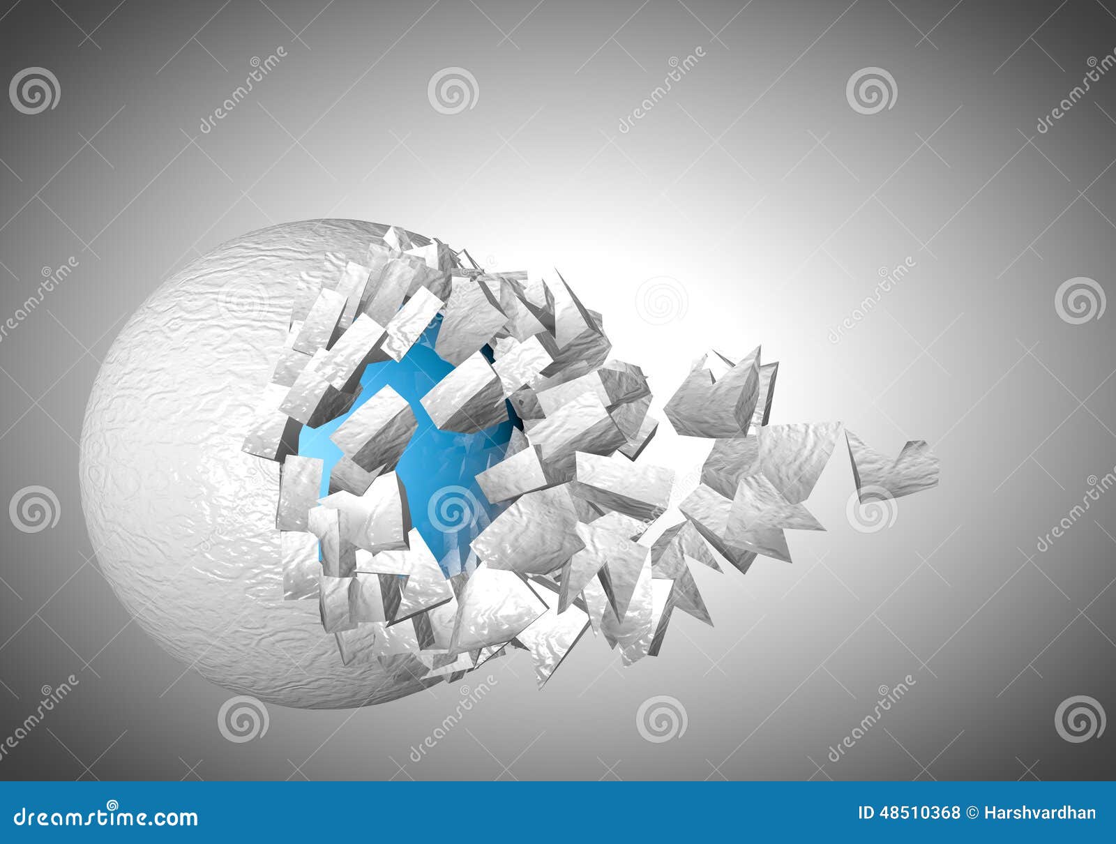 Exploding Sphere Abstract 3d Shpaes Stock Illustration - Illustration ...