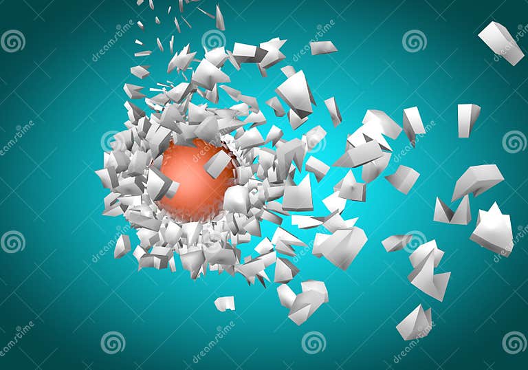 Exploding Sphere Abstract 3d Shpaes Stock Illustration - Illustration ...