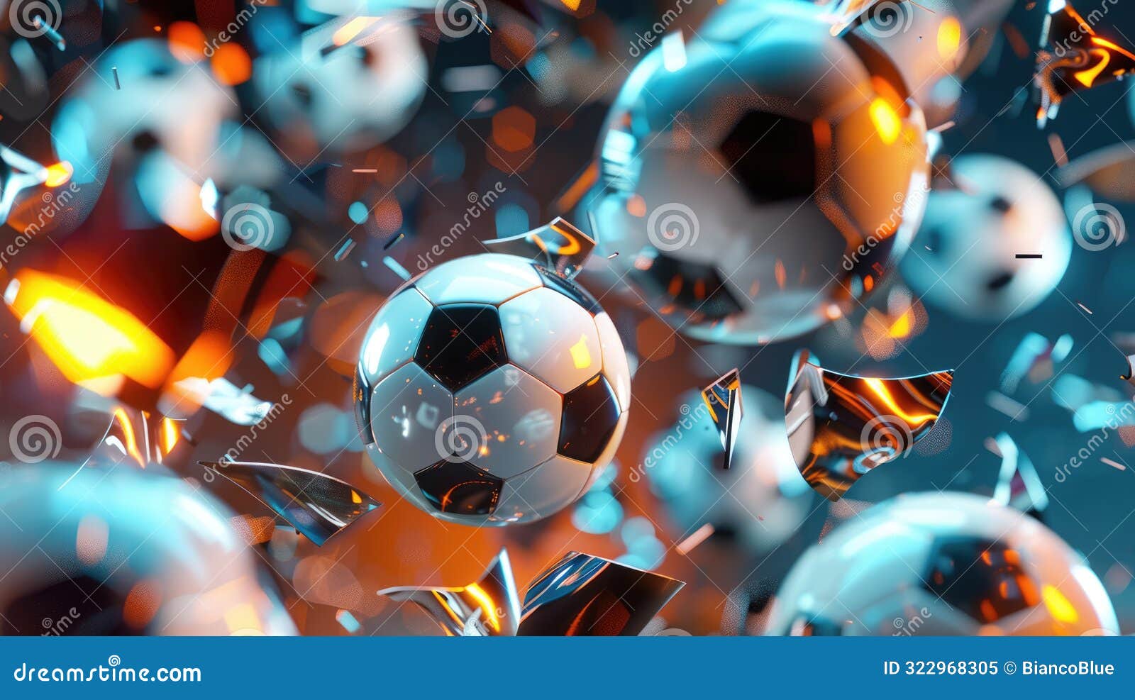 Exploding of Sport Equipment with Pathway of Metallic Light Beams ...