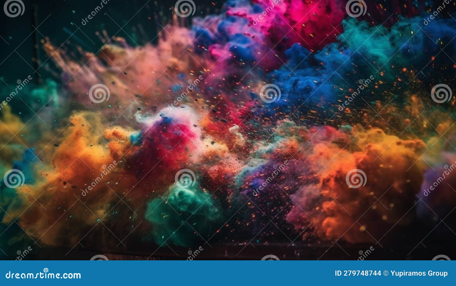 Exploding Star Creates Vibrant Multi Colored Galaxy in Abstract Design ...