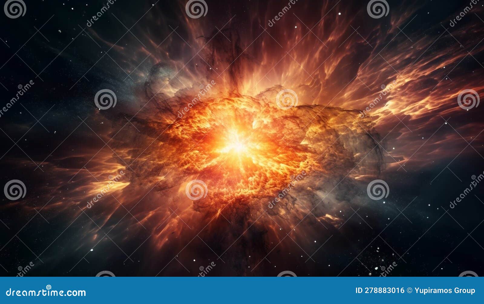 Exploding Star Illuminates Abstract Nebula in Deep Space Landscape ...
