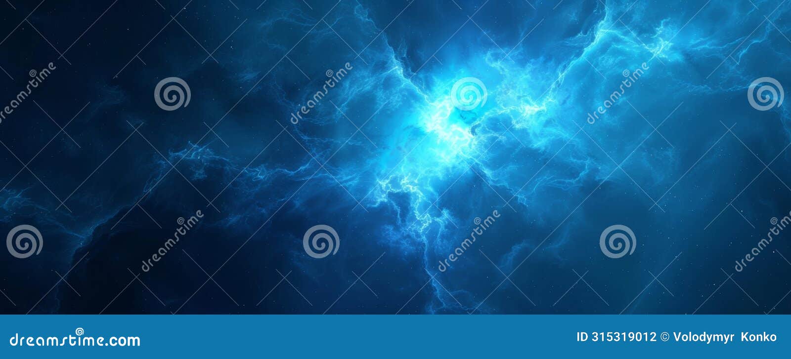 Exploding Star Nebula in Vibrant Blue Tones Stock Photo - Image of ...