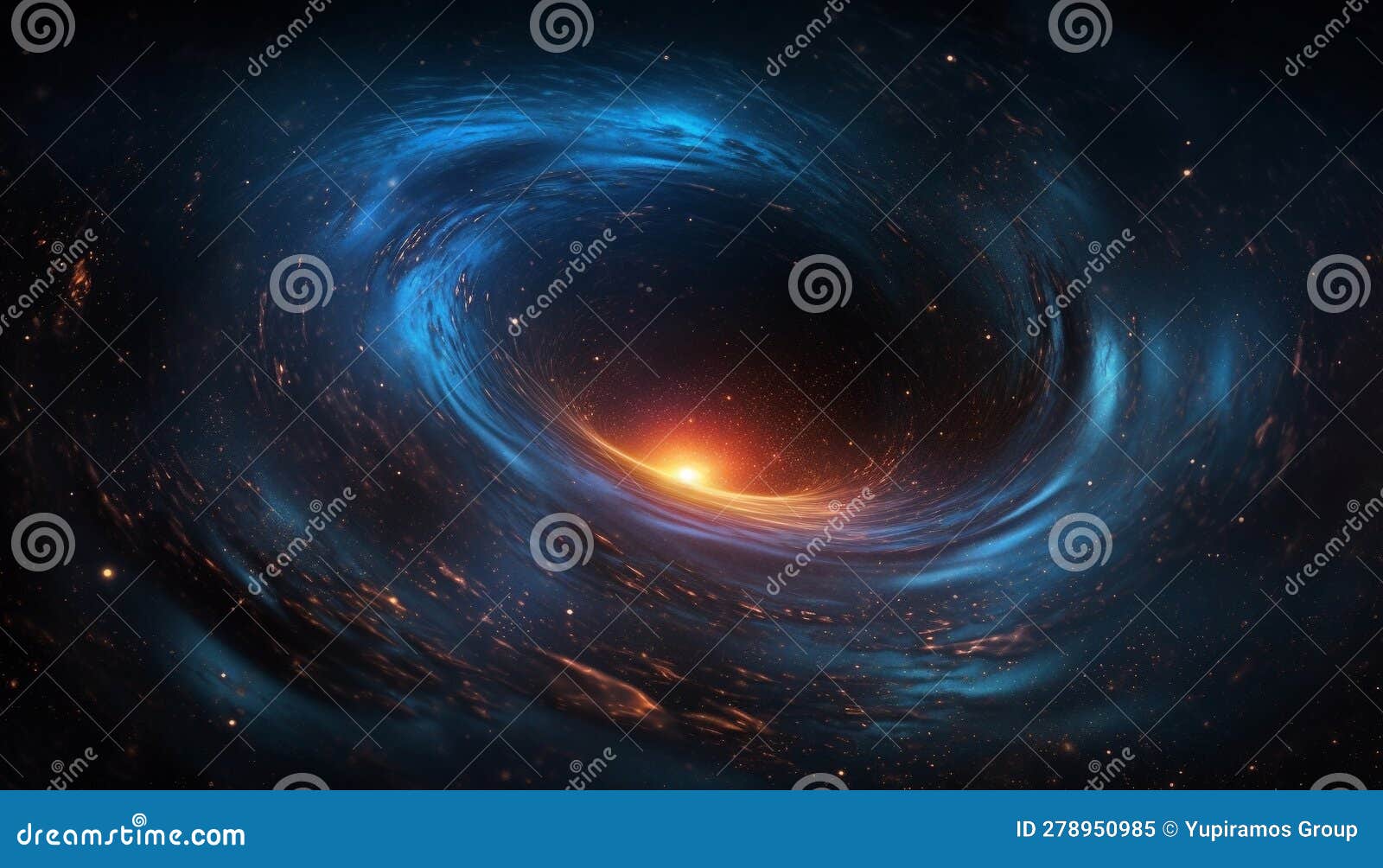 Exploding Star Shapes Orbiting Deep Galaxy in Abstract Illustration ...