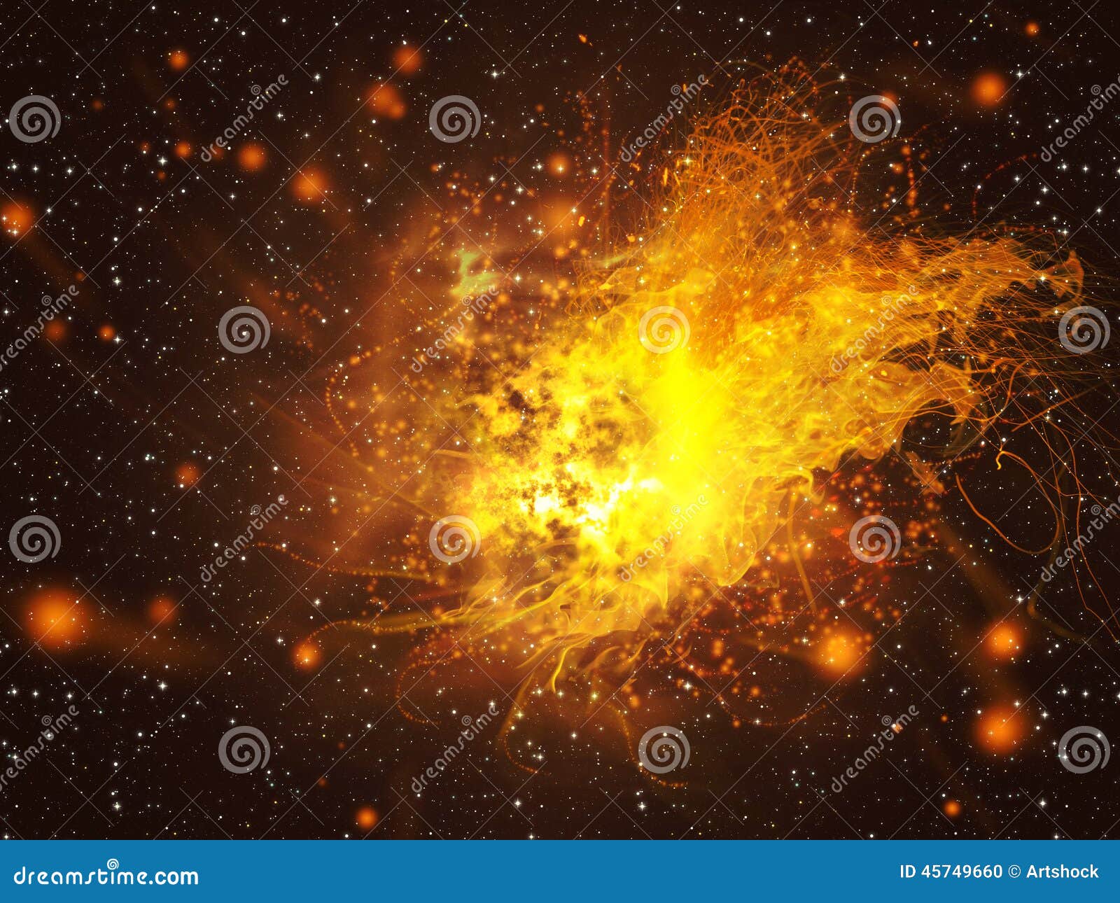 Exploding of Star in Space stock illustration. Illustration of light ...