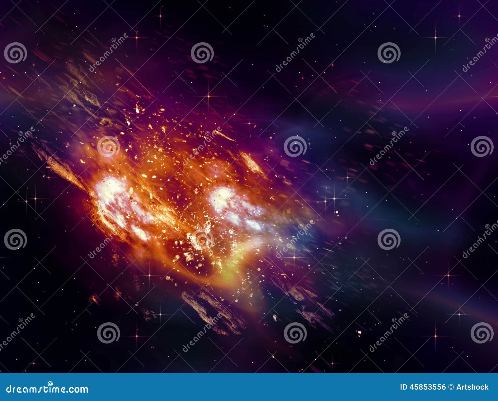 Exploding of Star in Space stock illustration. Illustration of ...