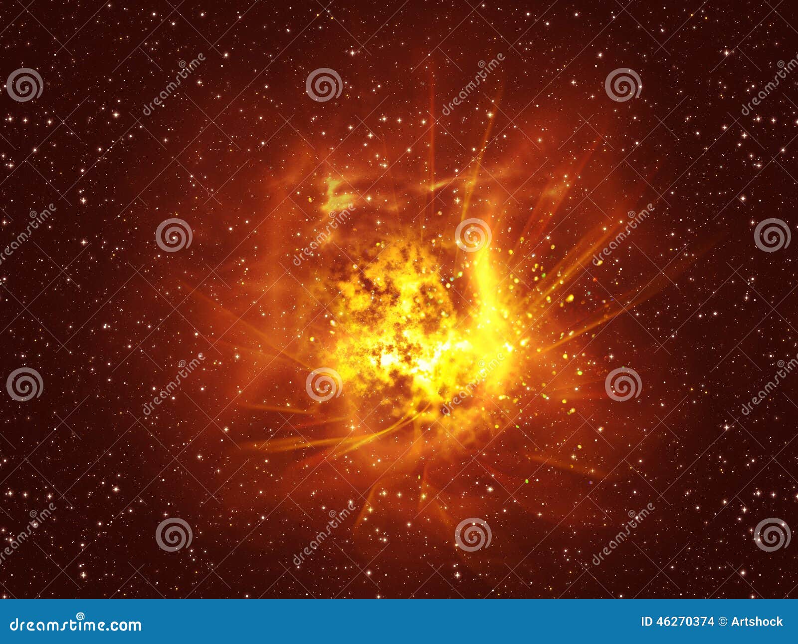Exploding of Star in Space stock illustration. Illustration of glowing ...
