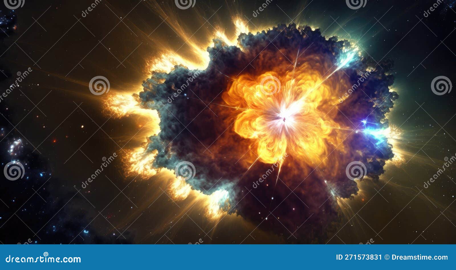 Exploding Star in Space. Supernova, Nebula, Galaxy. Astronomy, Science ...