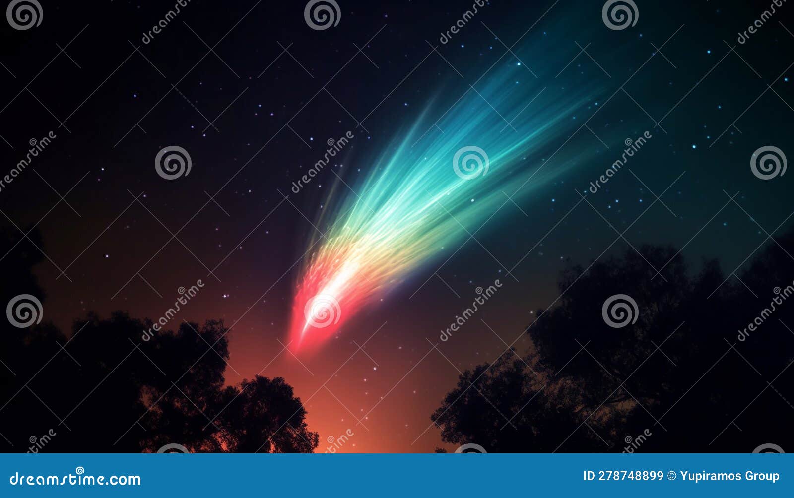 Exploding Star Trail Illuminates Vibrant Galaxy in Futuristic Space ...