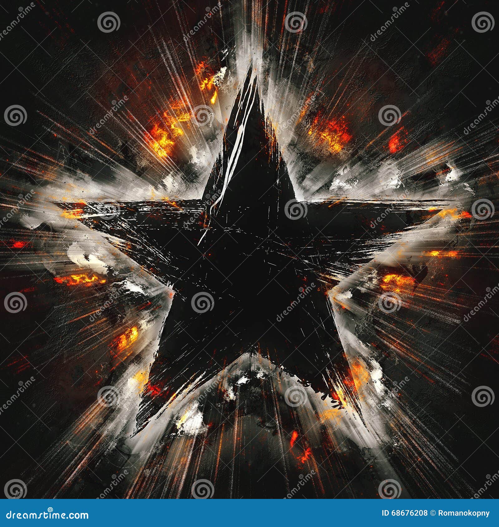 Exploding Star Over Futuristic City Skyline Royalty-Free Stock ...