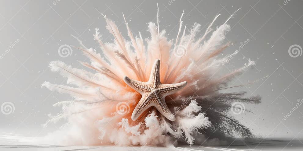Exploding Starfish a Starfish Chalk Piece Exploding into a Spray Stock ...