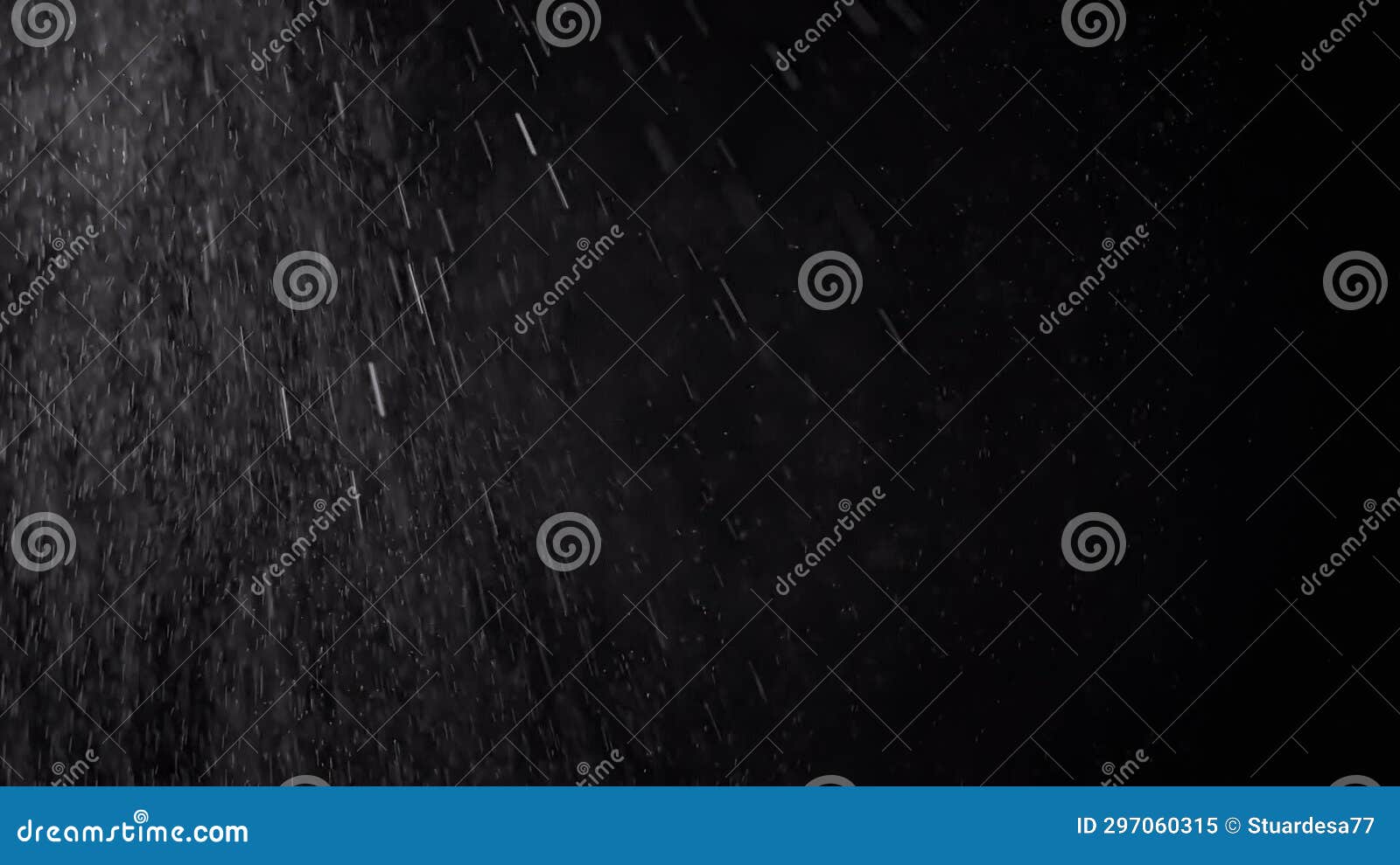 Exploding Stream of Ice Water Drops, Dust in Empty Space on a Black ...