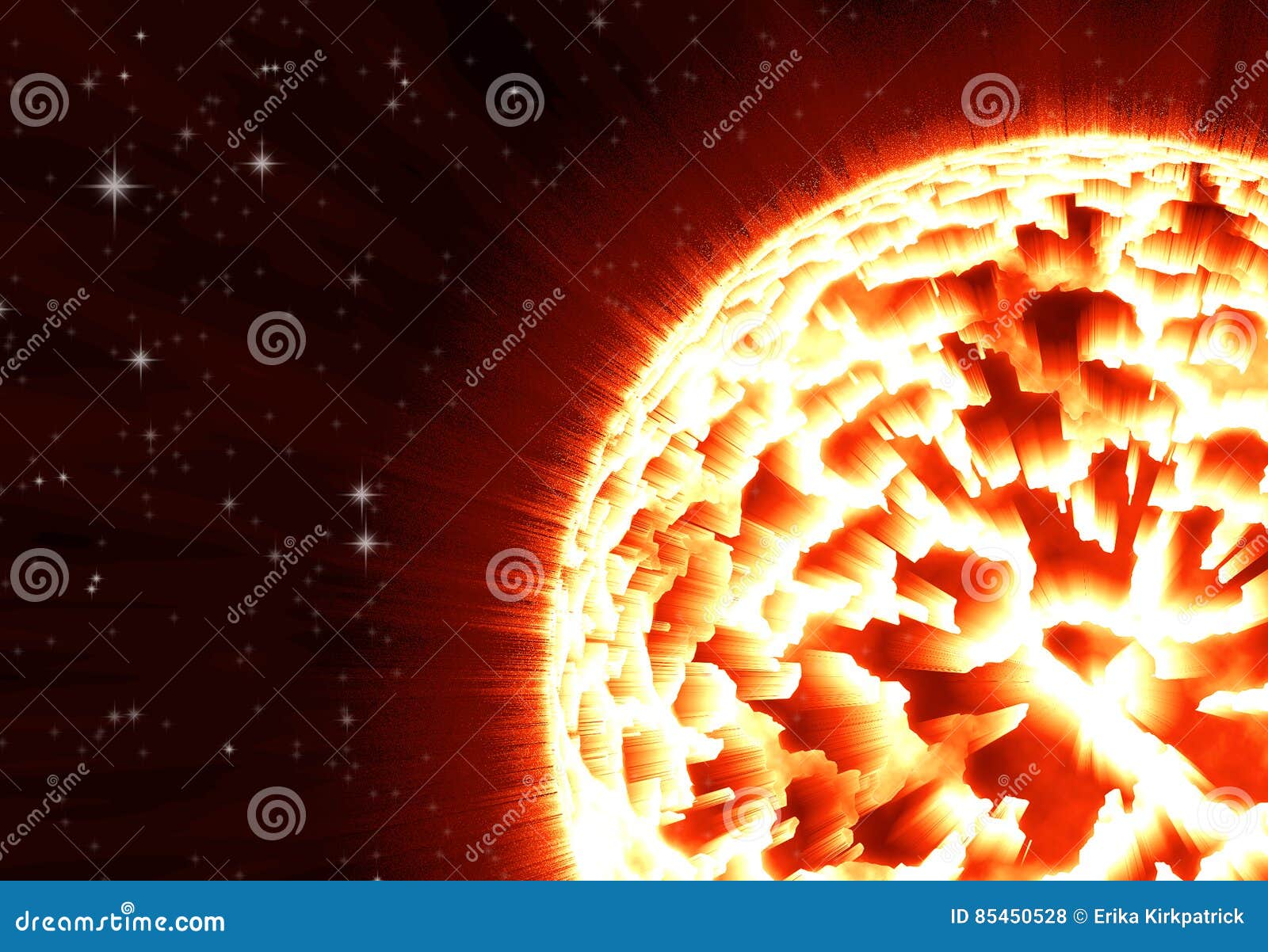 Exploding Sun stock illustration. Illustration of explosion - 85450528