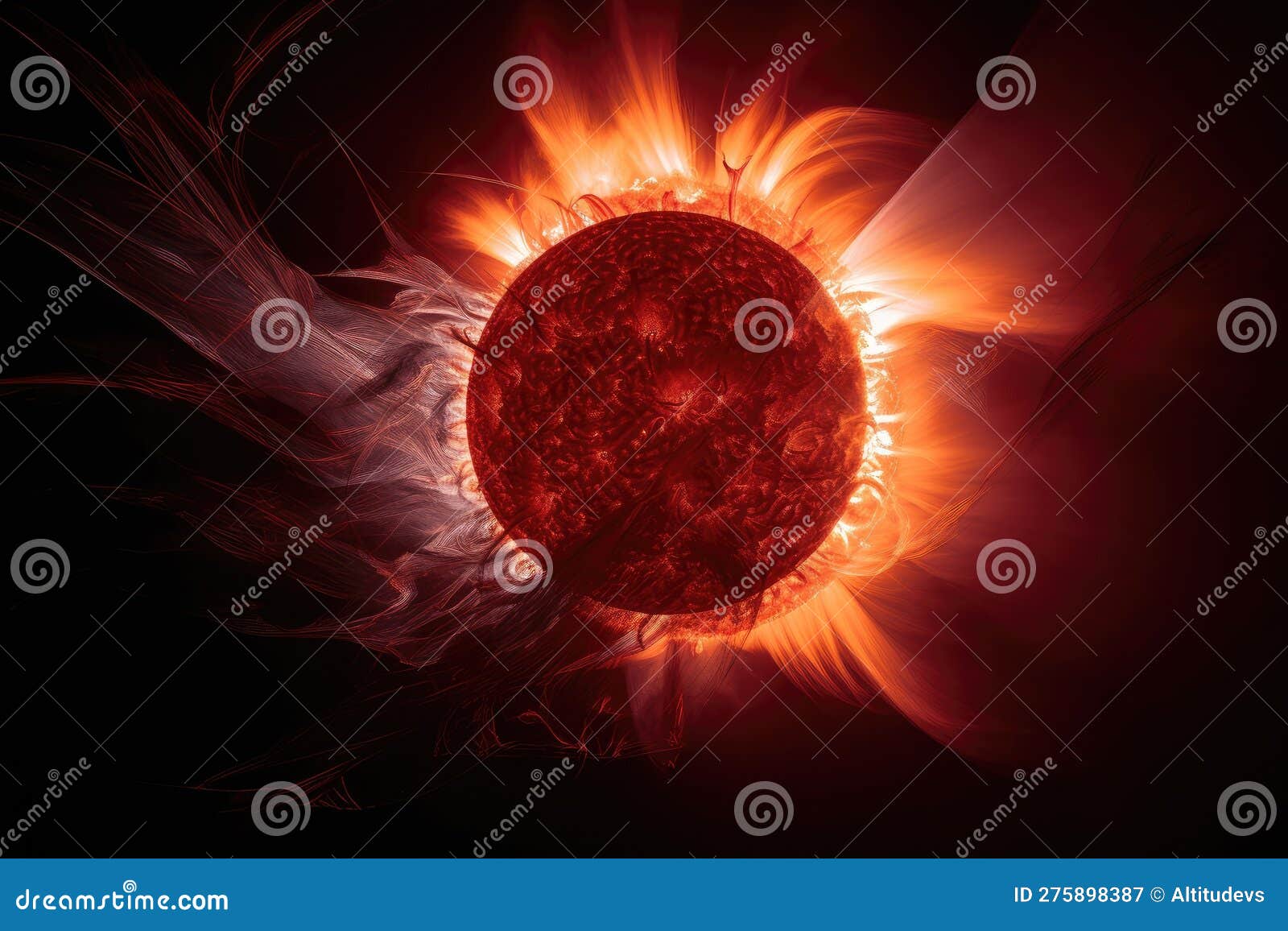 Exploding Sun with Corona and Prominences Visible in Dramatic Close-up ...