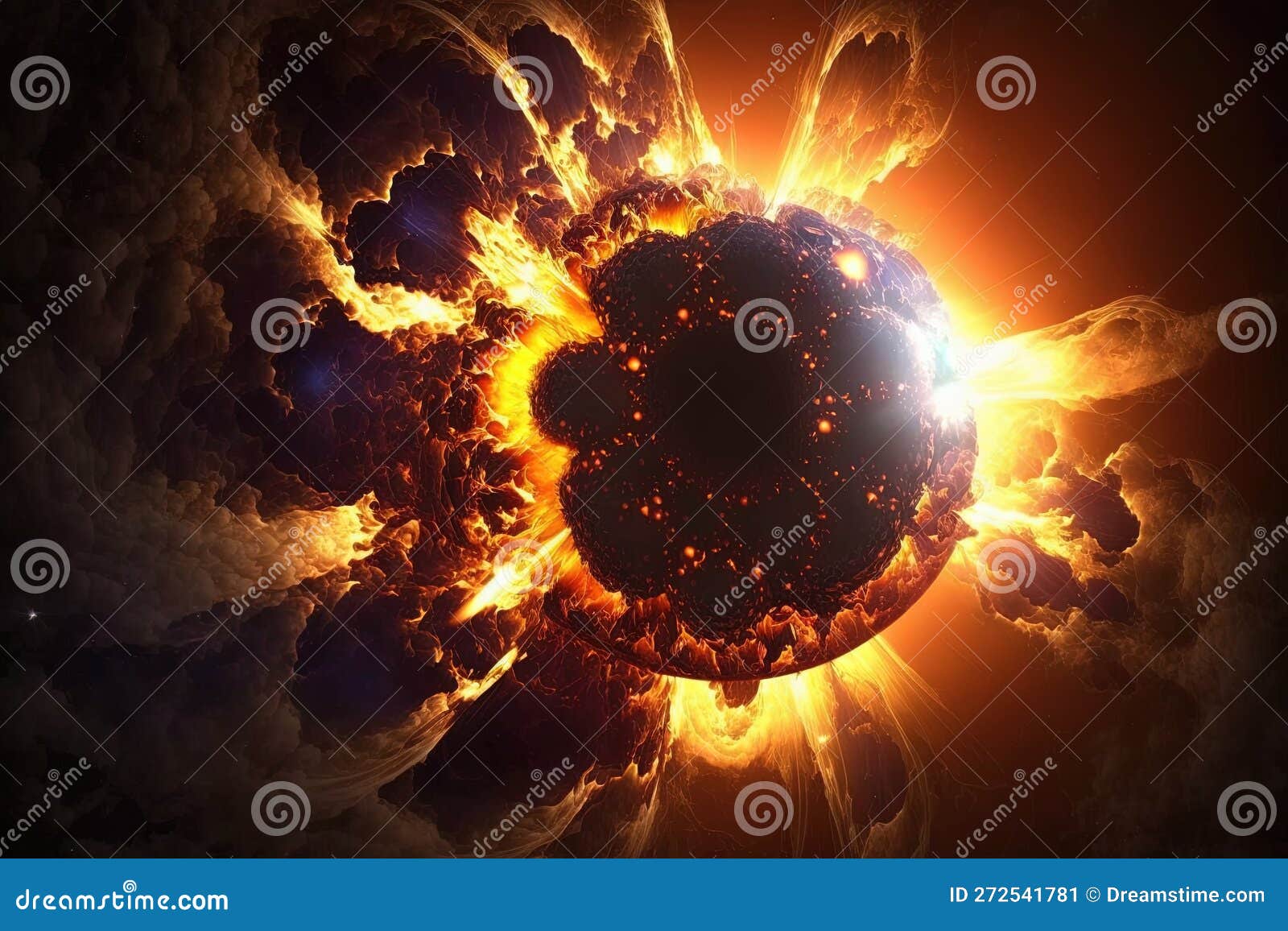 Exploding Sun Illustration Generative Ai Stock Illustration ...