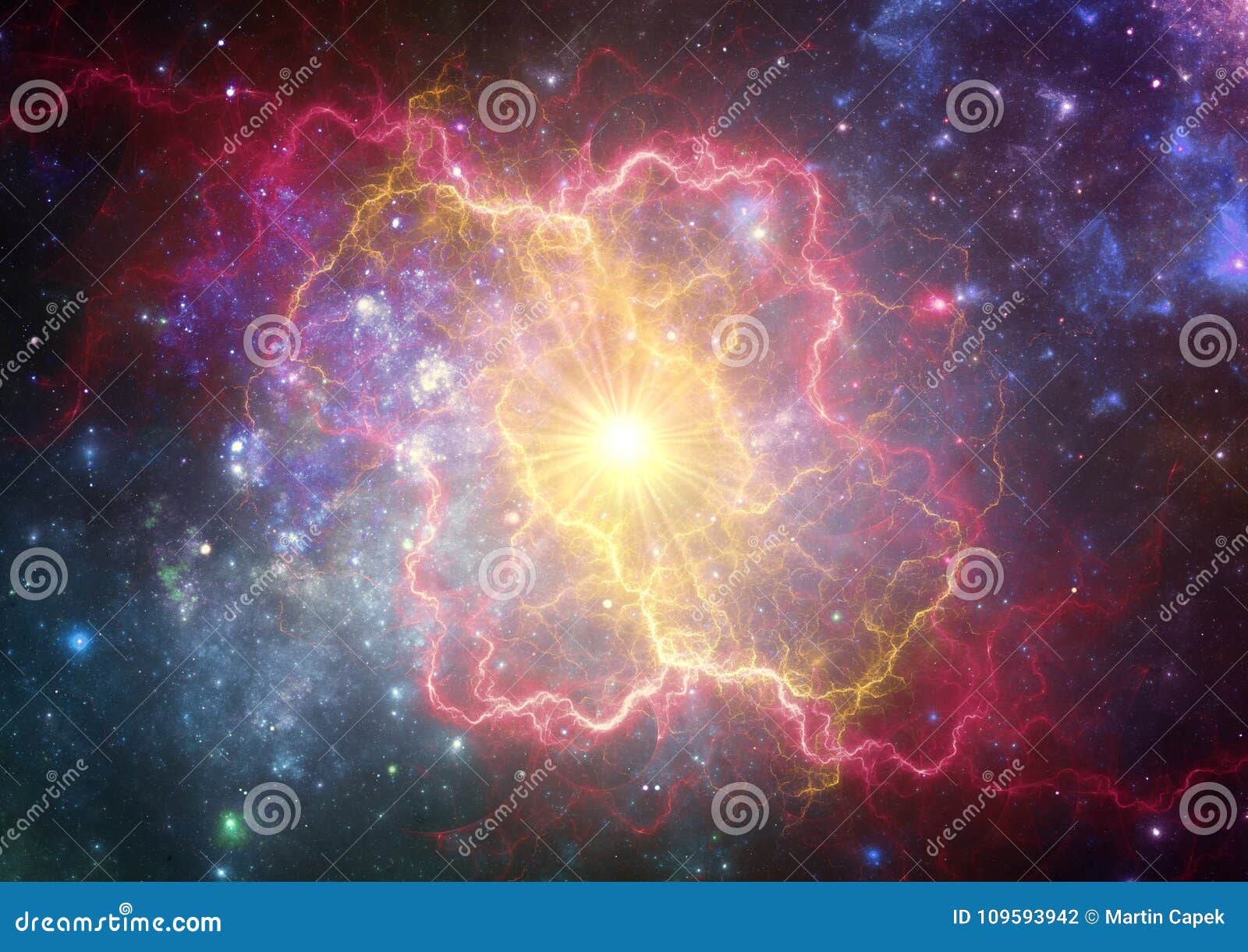 Exploding Supernova, Deep Space Illustration Stock Illustration ...
