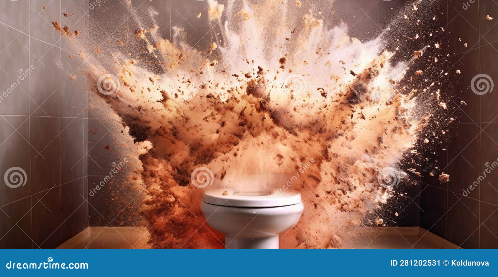 Exploding Toilet Bowl, Concept of Fragile Plumbing, Created with ...