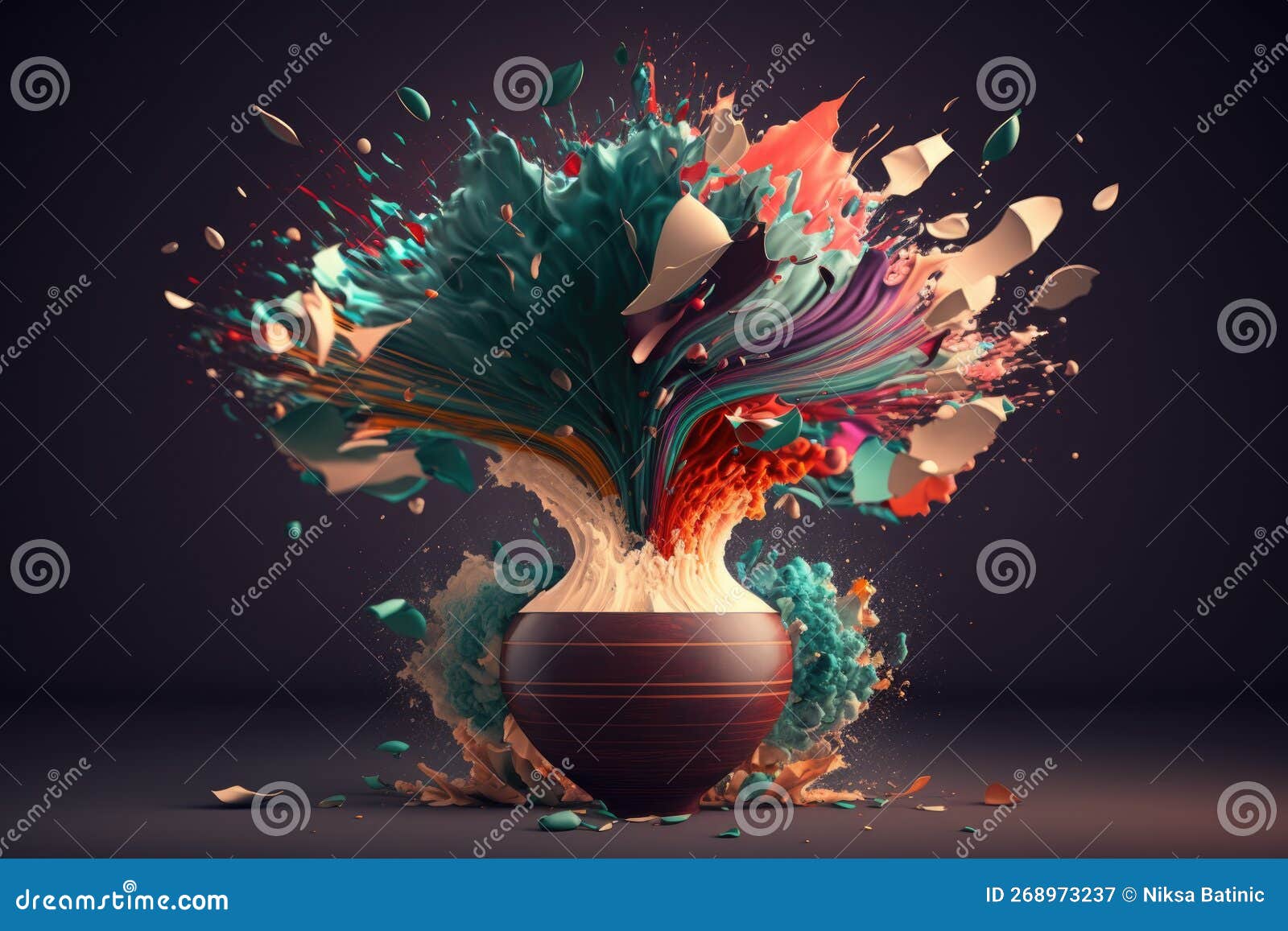 Exploding Vase Illustration Stock Illustration - Illustration of ...