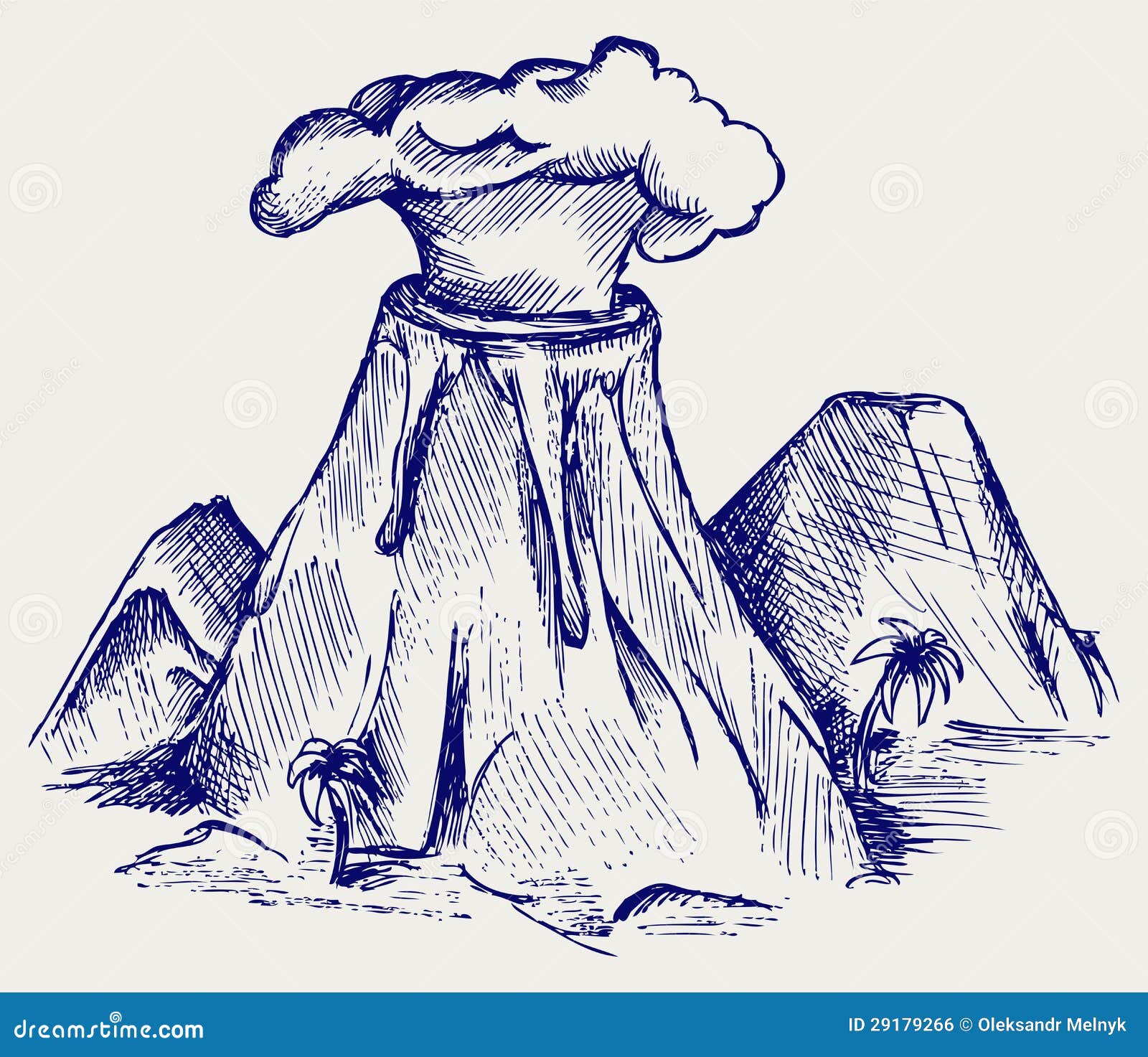 Exploding volcano stock vector. Illustration of lava - 29179266