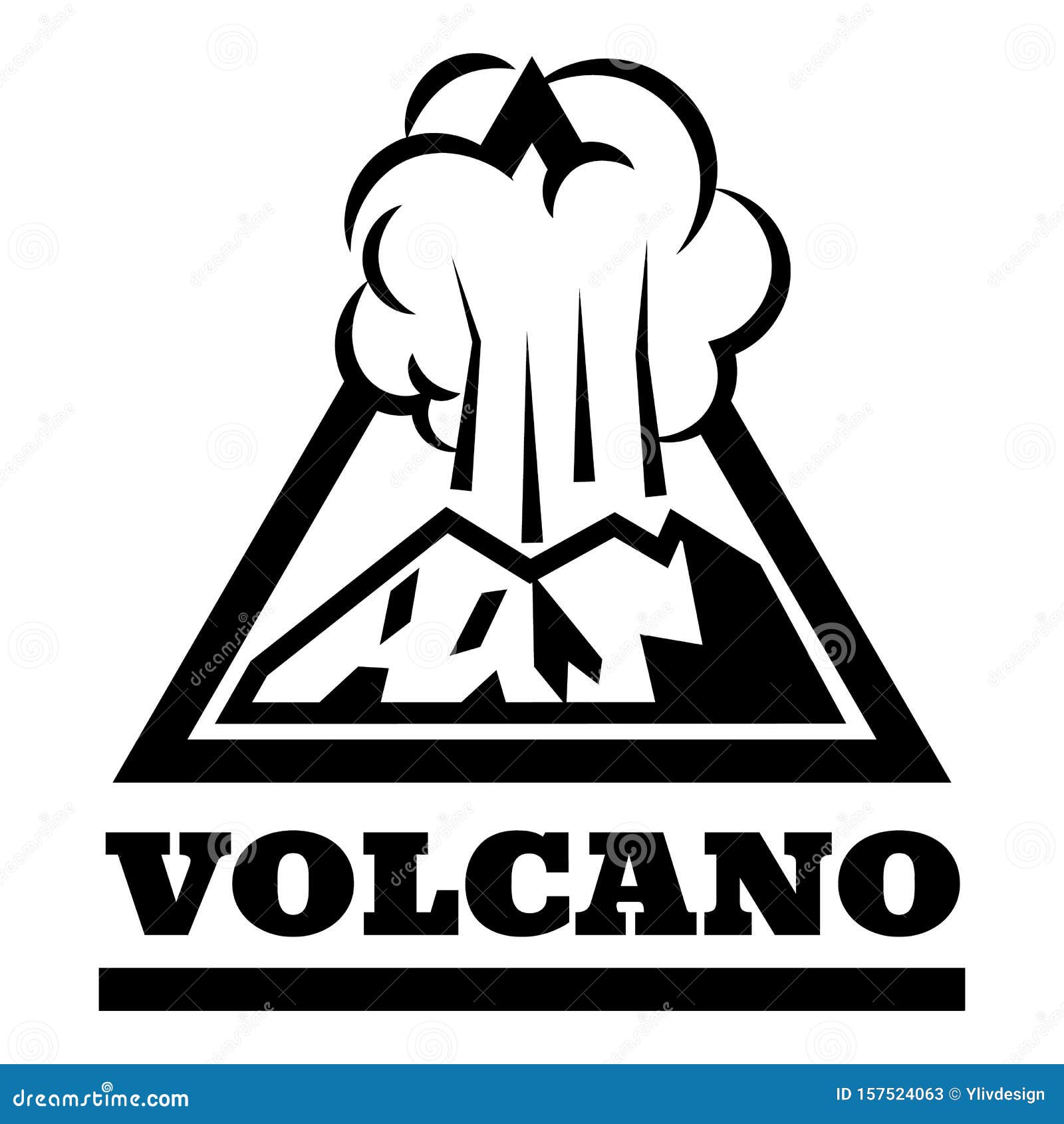 Exploding Volcano Logo, Simple Style Stock Vector - Illustration of ...