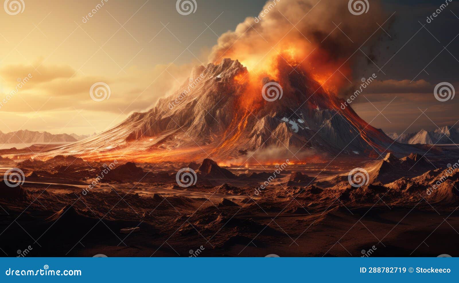 Exploding Volcano: a Stunning 3d Illustration of Lava in Alien ...