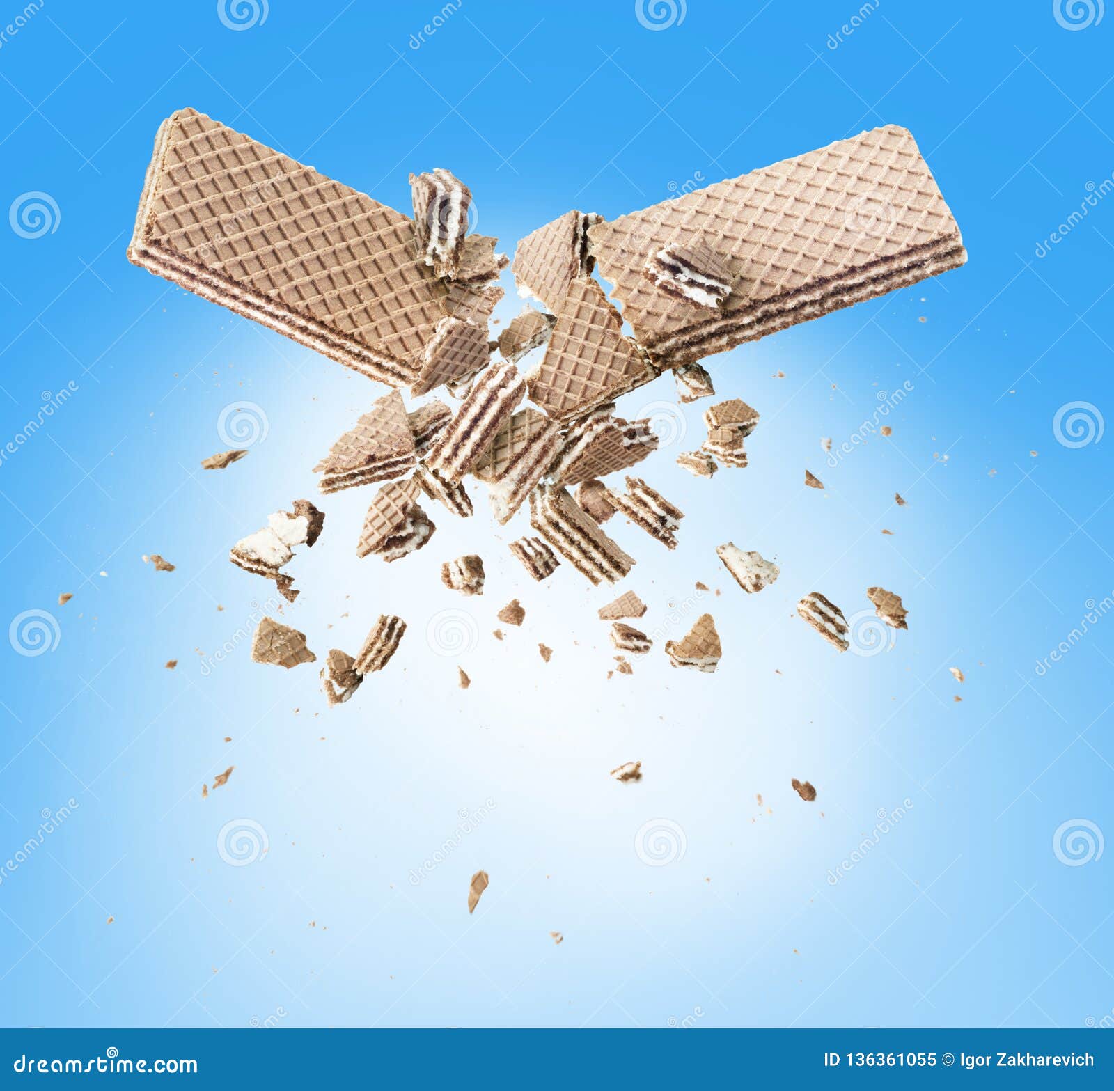 Exploding waffles stock image. Image of flinders, cream - 136361055